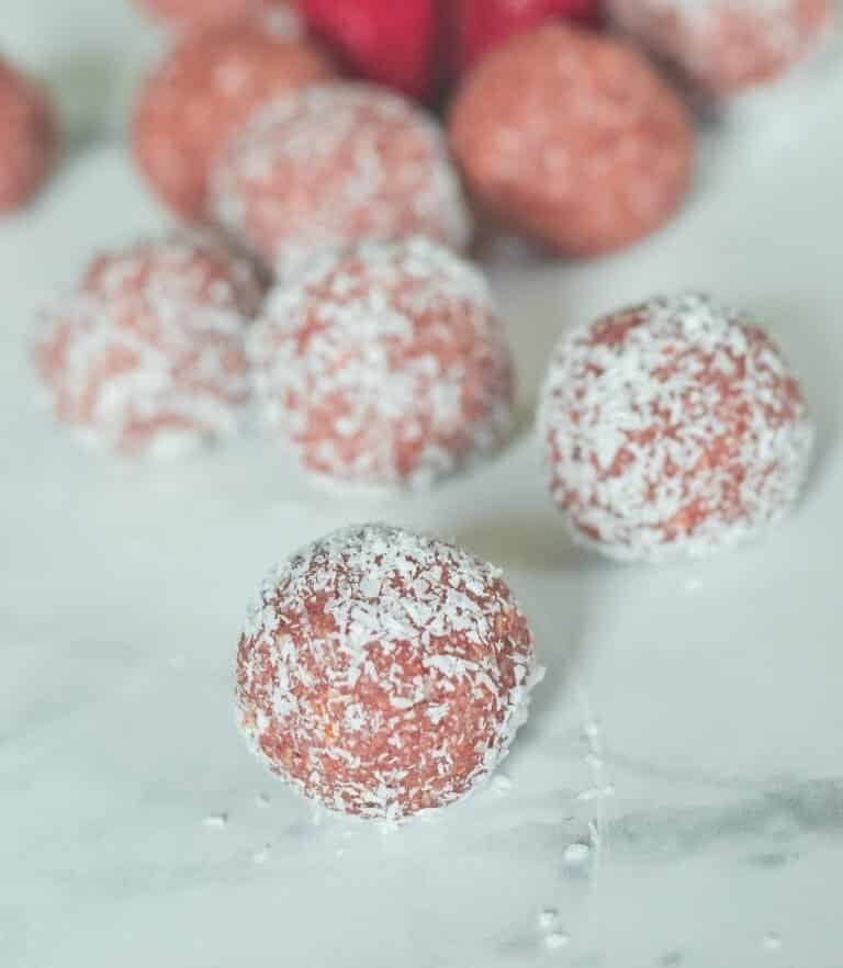 Strawberry Shortcake Bliss Balls | Nut Free | The Cooking Collective