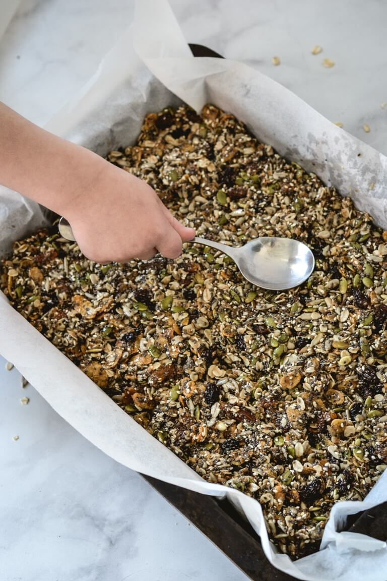 Healthy Nut Free Muesli Bar Recipe | The Cooking Collective