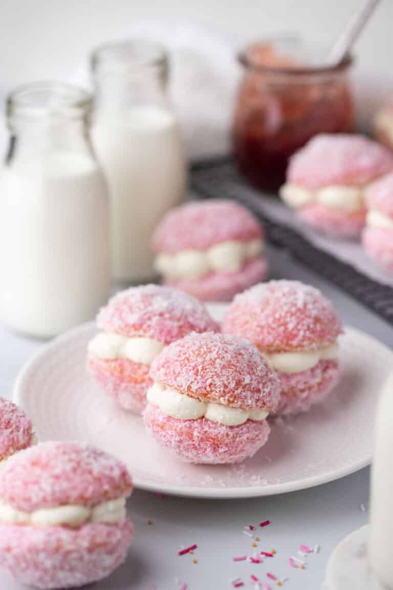 Raspberry Jelly Cakes with Cream - The Cooking Collective