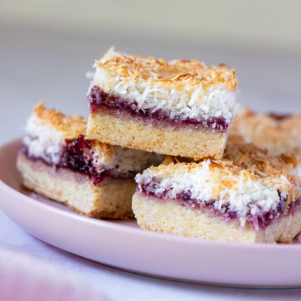 Raspberry Coconut Slice - The Cooking Collective
