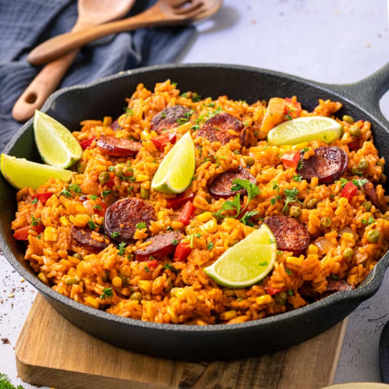 One Pot Spanish Chorizo "Fried" Rice - The Cooking Collective